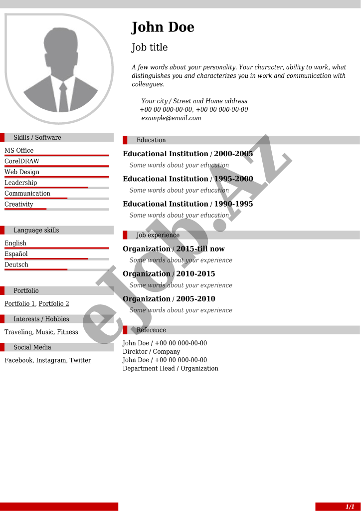 CV formaları, 60 pulsuz nümunə