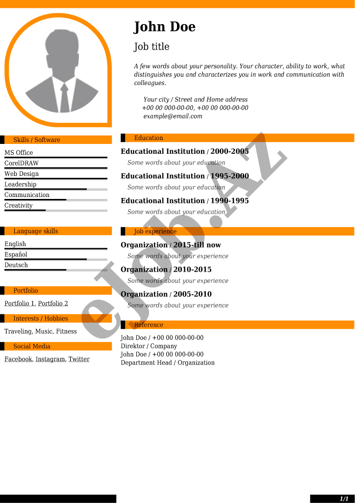 CV formaları, 60 pulsuz nümunə