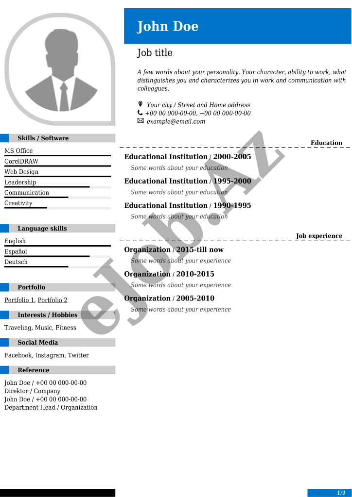 CV hazırlama. Pulsuz