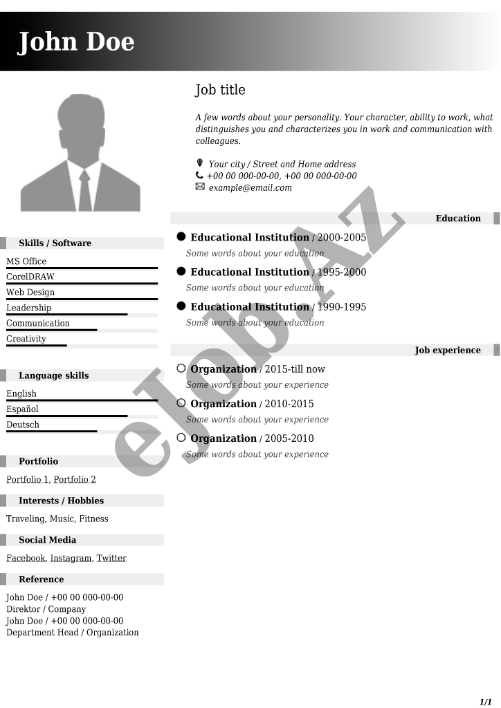 CV hazırlama, pulsuz PDF yarat