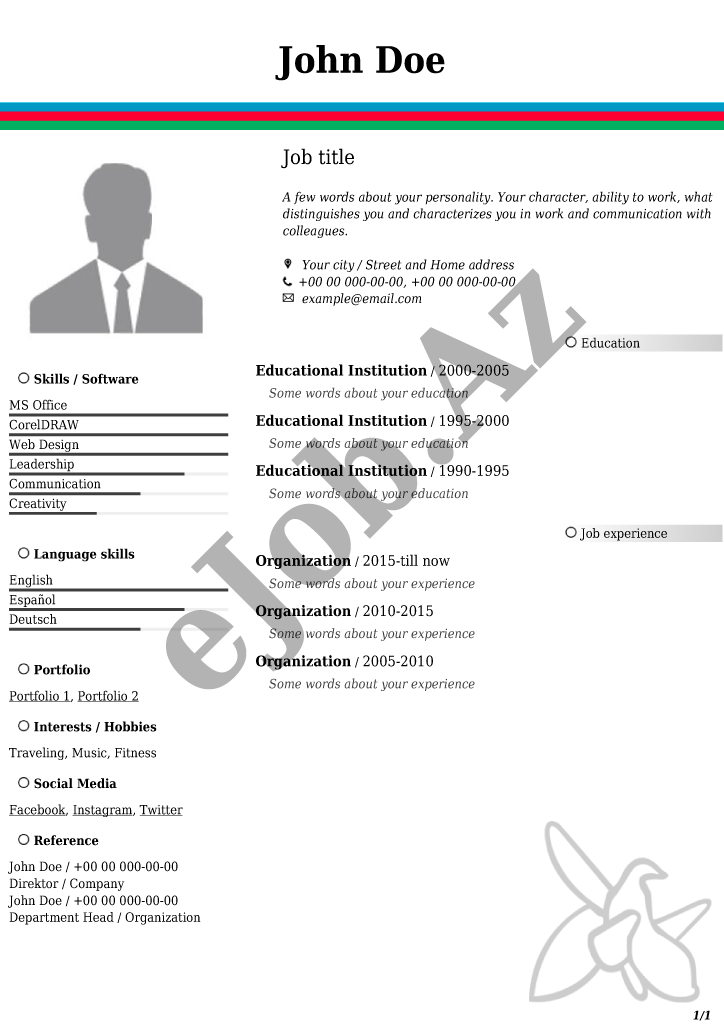 CV hazırlama. Pulsuz