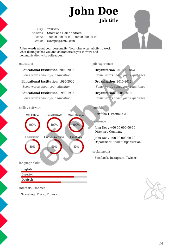 CV hazırlama. Pulsuz