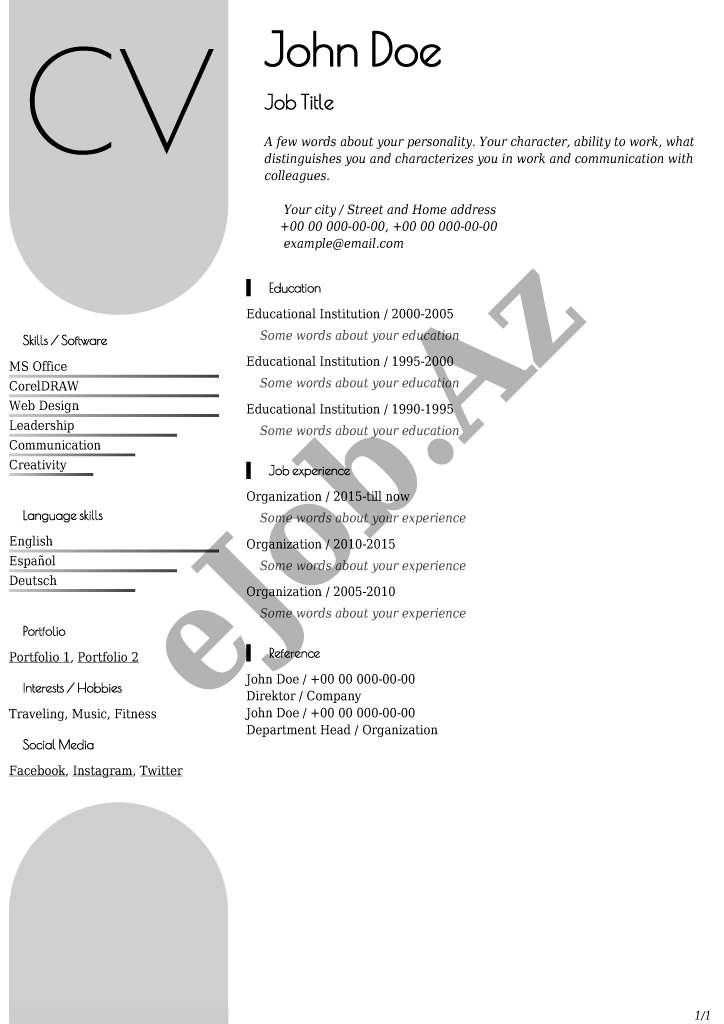 CV hazırlama. Pulsuz